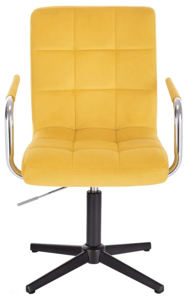 LuxuryForm Židle VERONA VELUR na černém kříži - žlutá