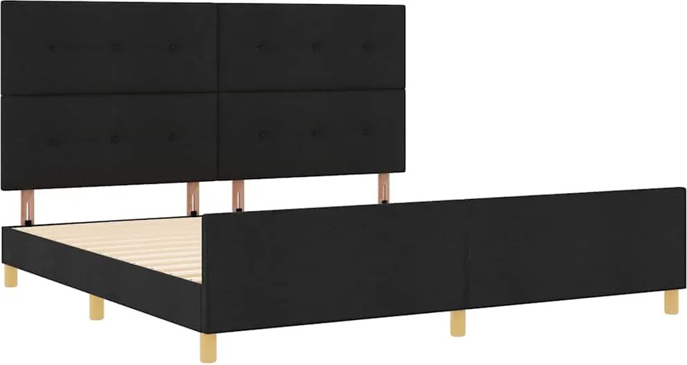 Rám postele s čelo Černá 200 x 200 cm textil 3344755