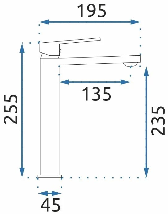 Rea Luppo - Vysoká umyvadlová baterie, černá, REA-B9637