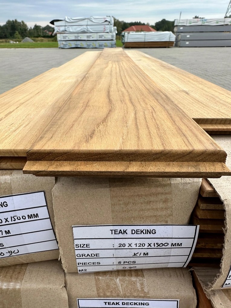 Terasová Deska Exotická Terasa Teak Tik Teakové Dřevo 20x120x1500mm
