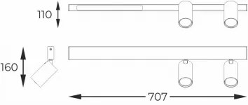 Zuma Line S230757203 - LED Bodové svítidlo MANNARI 2xGU10/5W/230V + LED/8W