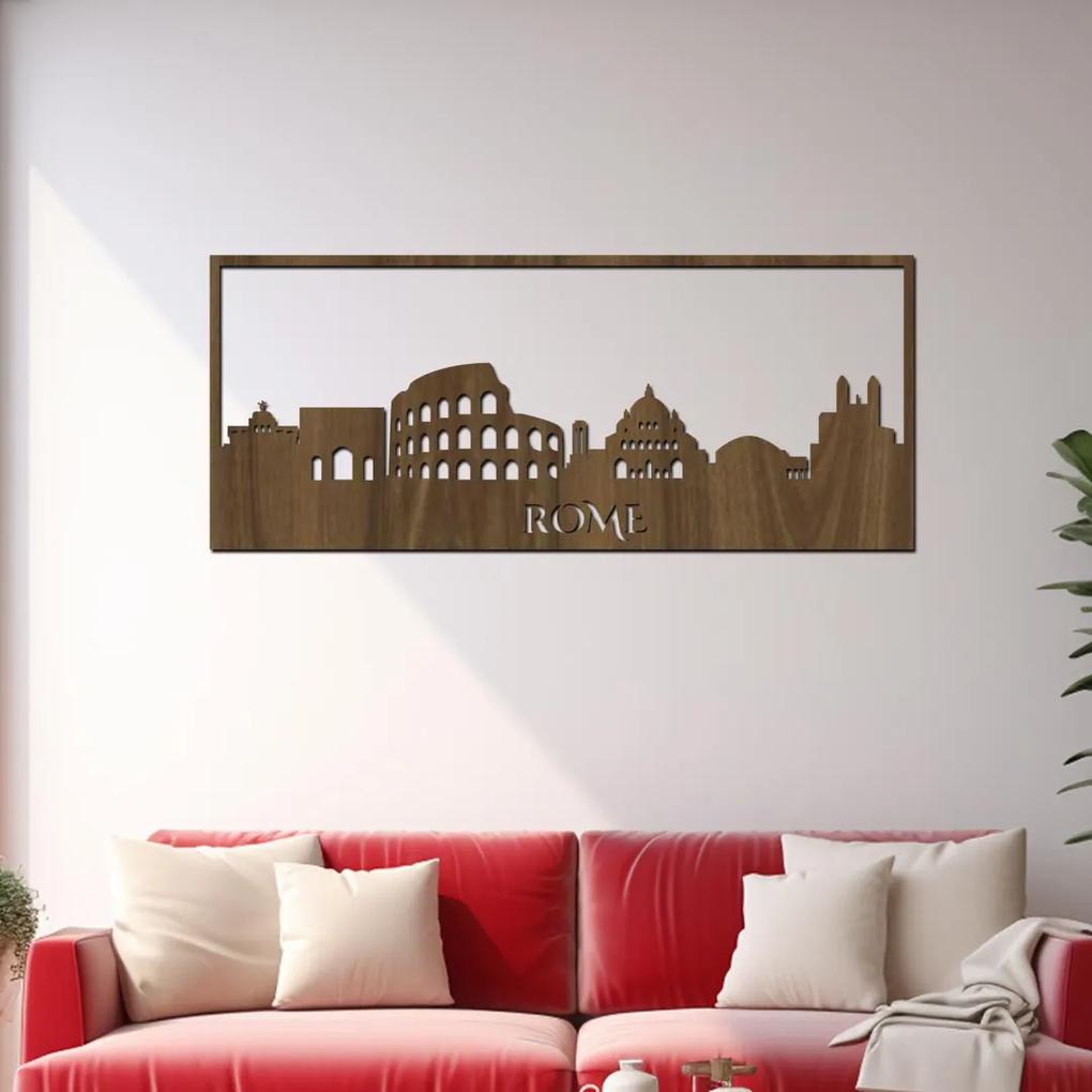 Dřevěná dekorace na zeď ŘÍM Rozměry (cm): 40x11, Barevný vzor: Třešeň