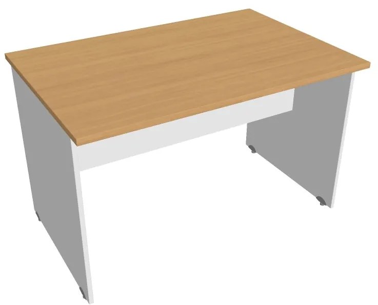 Stůl jednací rovný 120 cm - Hobis Gate GJ 1200 Dekor stolové desky: buk, Dekor lamino podnože: bílá