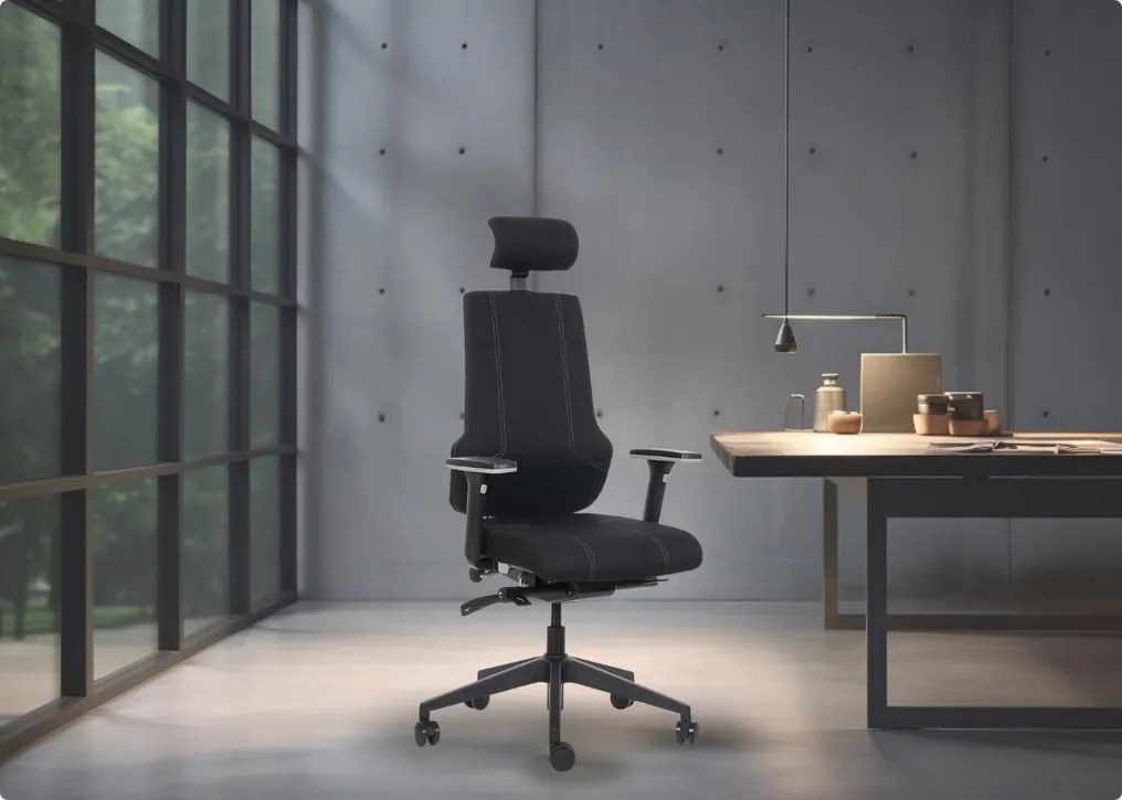 MERCURY Ergonomická kancelářská židle DELI - černá látka