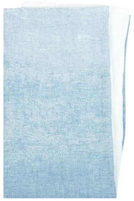 Lněná deka / ubrus Saari 145x260, modro-bílá