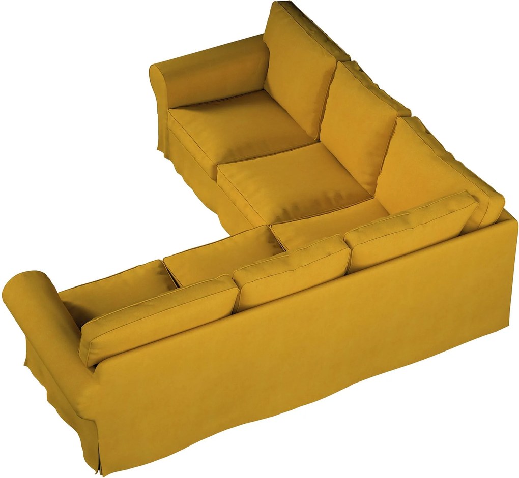 Potah na pohovku IKEA Ektorp rohová barva žlutá látka pletený vzor