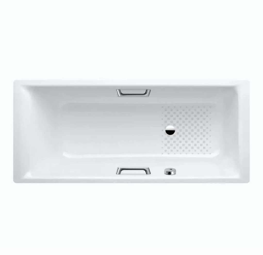 Kaldewei Ambiente - Obdélníková vana Puro Star 690, 170x70 cm, s otvory pro madla, antislip, boční přepad, bílá 259030000001