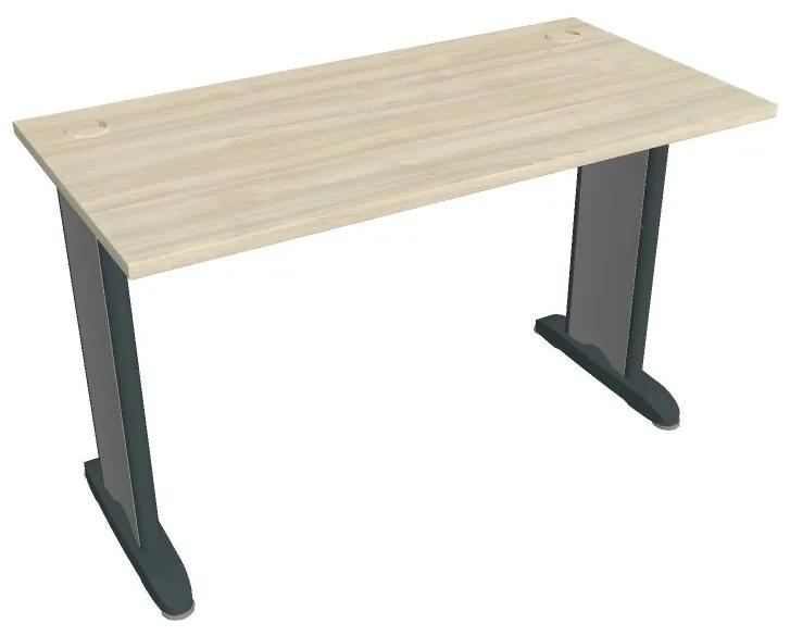 Stůl pracovní rovný 120 cm hl. 60 cm - Hobis Flex FE 1200 Dekor stolové desky: akát, Barva nohou: černá