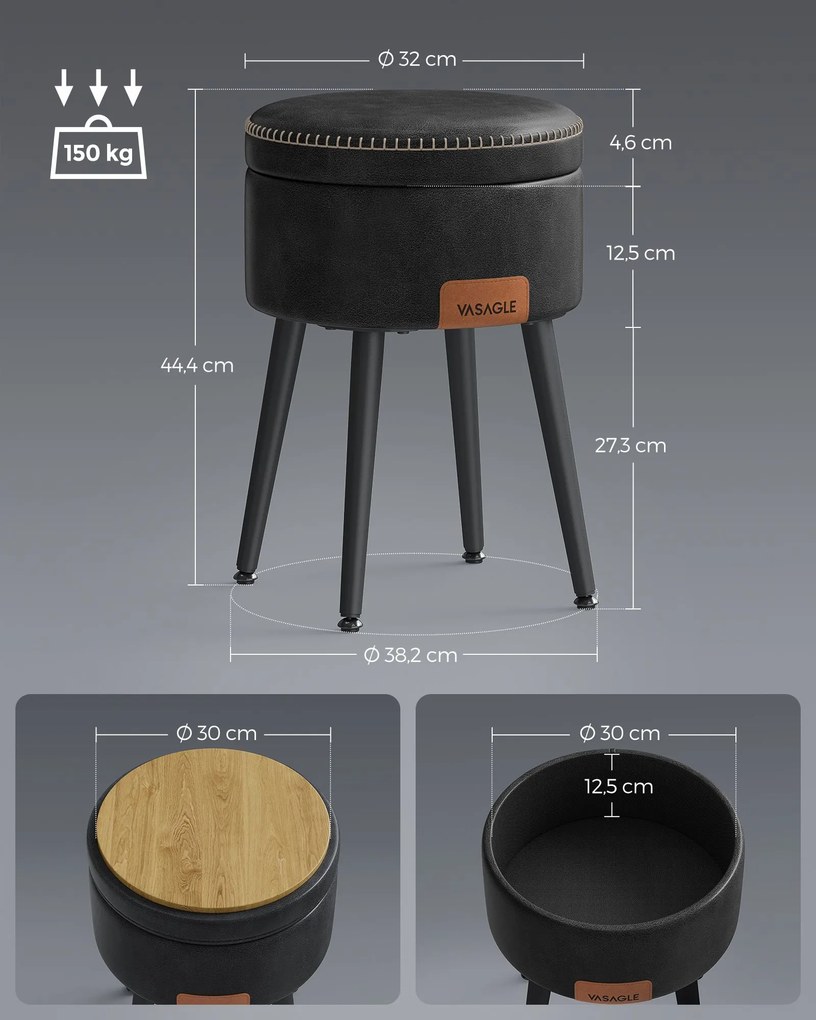 Mini taburet / stolička na nožičkách s úložným prostorem LOM005BH08