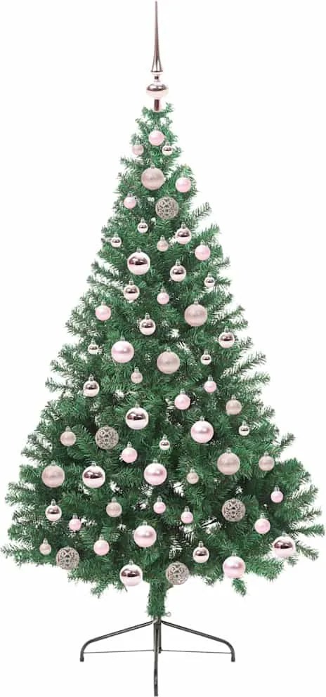 Umělý osvětlený vánoční stromeček Zelená 180 cm PVC 3397013