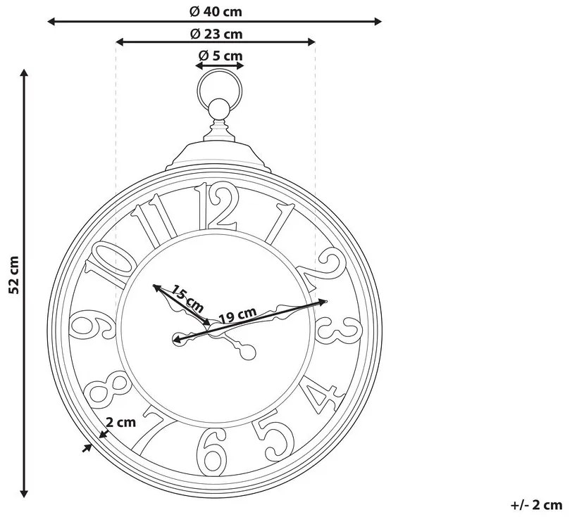 Nástěnné hodiny ø 52 cm Asmund (hnědá). 1077393