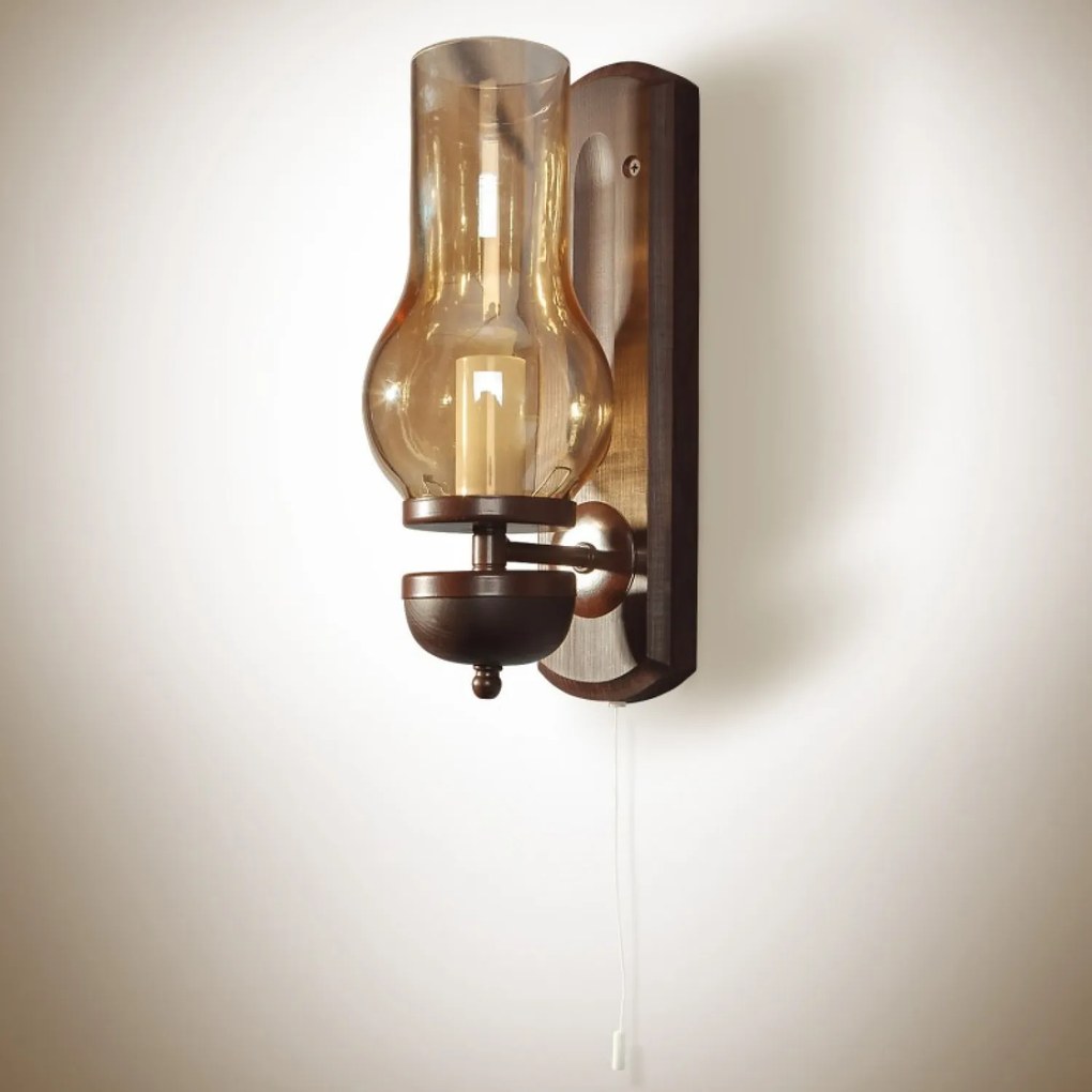 Light for home - Nástěnné světlo 8901 "Tavern", 1x40W, E14, hnědá