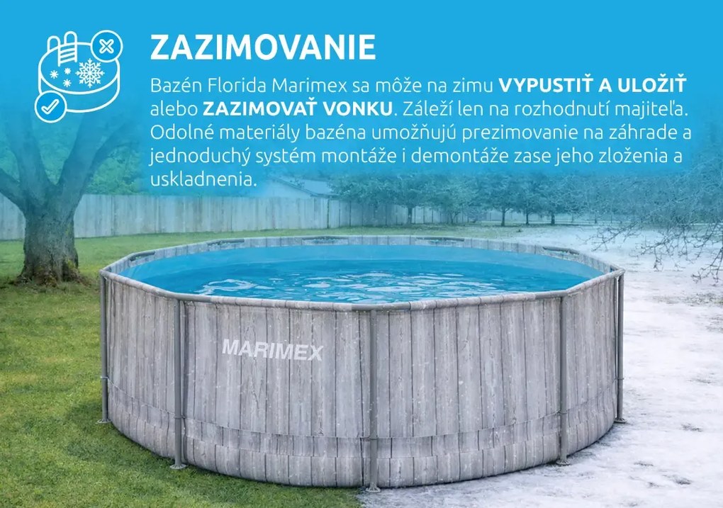 Marimex | Bazén Marimex Florida 3,05x0,91 m se zabudovaným skimmerem - ŠEDÉ DŘEVO | 10340316