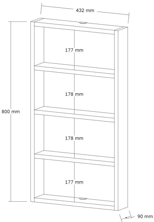 Nástěnná police QUATRO Asirgroup
