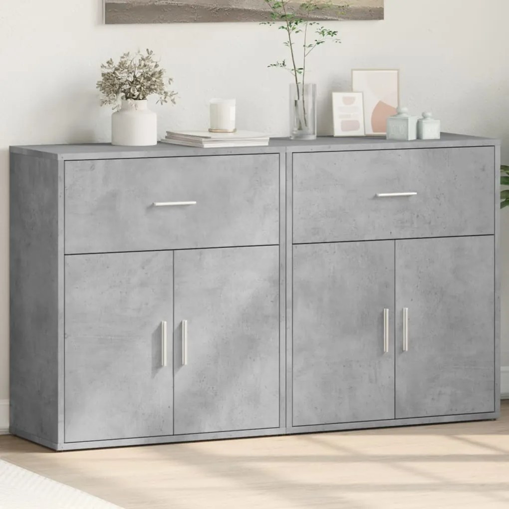 Příborníky 2 ks betonově šedé 60 x 31 x 70 cm kompozitní dřevo 3276549
