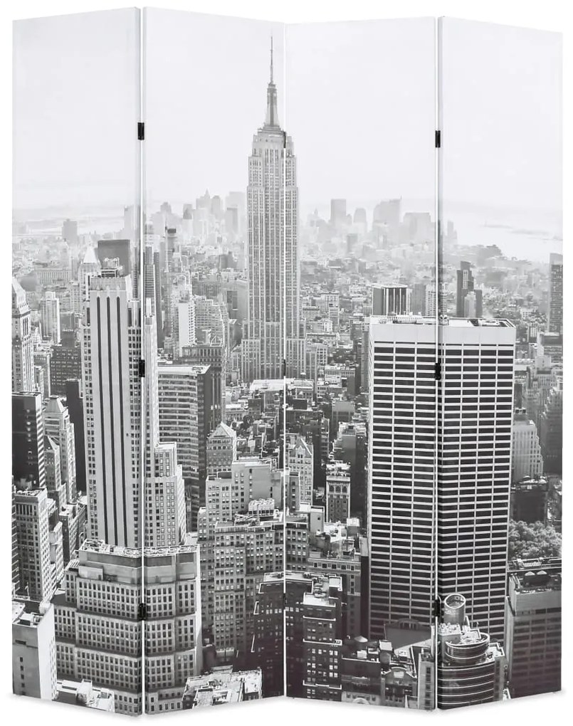 Skládací paraván 160 x 170 cm Denní New York černobílý 245858