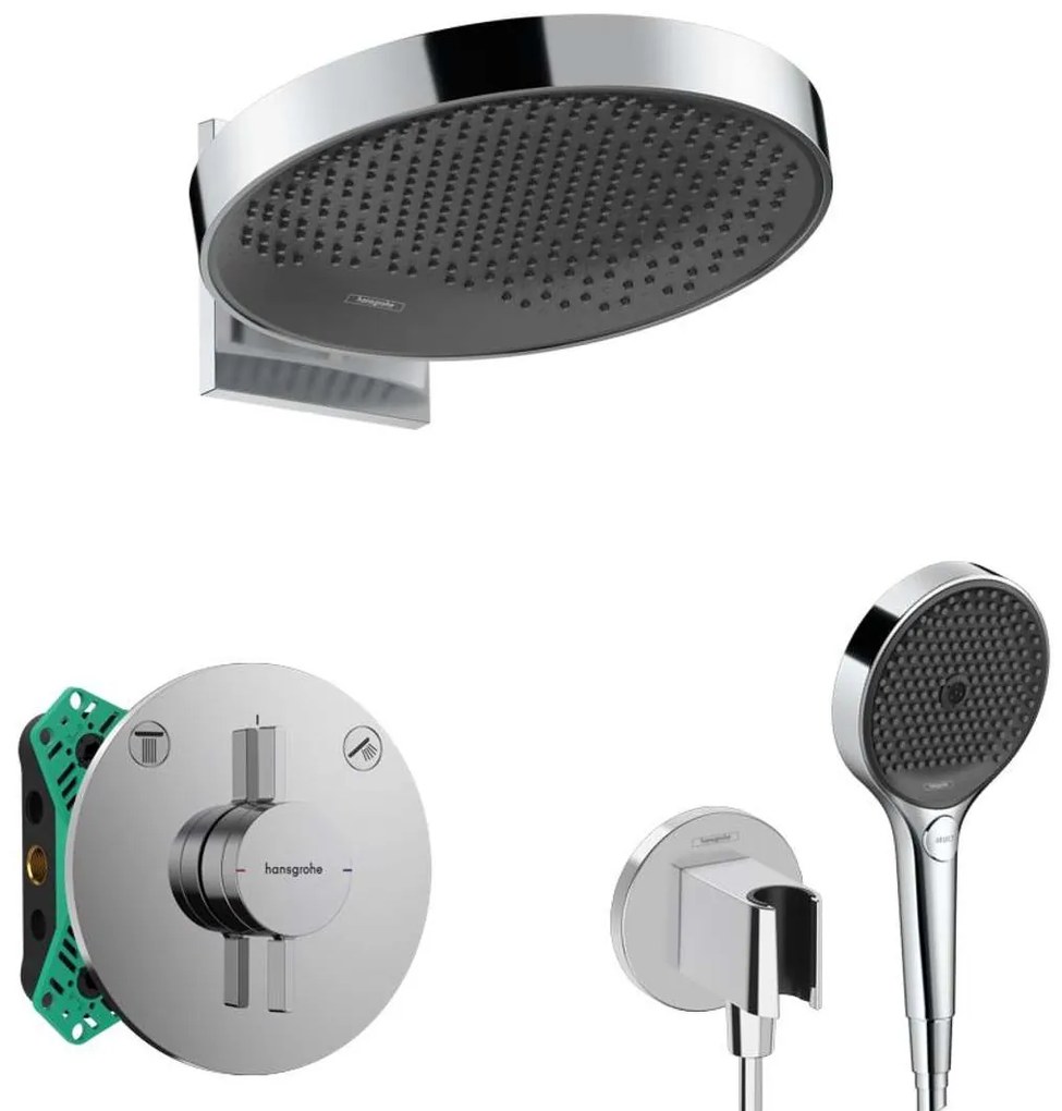 Hansgrohe - Sprchový set s baterií pod omítku, s tělesem, průměr 36 cm, 3 proudy, chrom SANI21HHH008