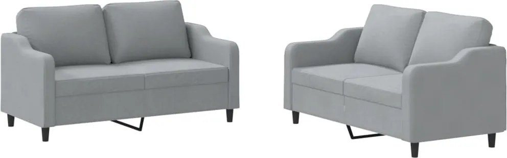 2dílná sedací souprava s poduškami světle šedá textil 3201802