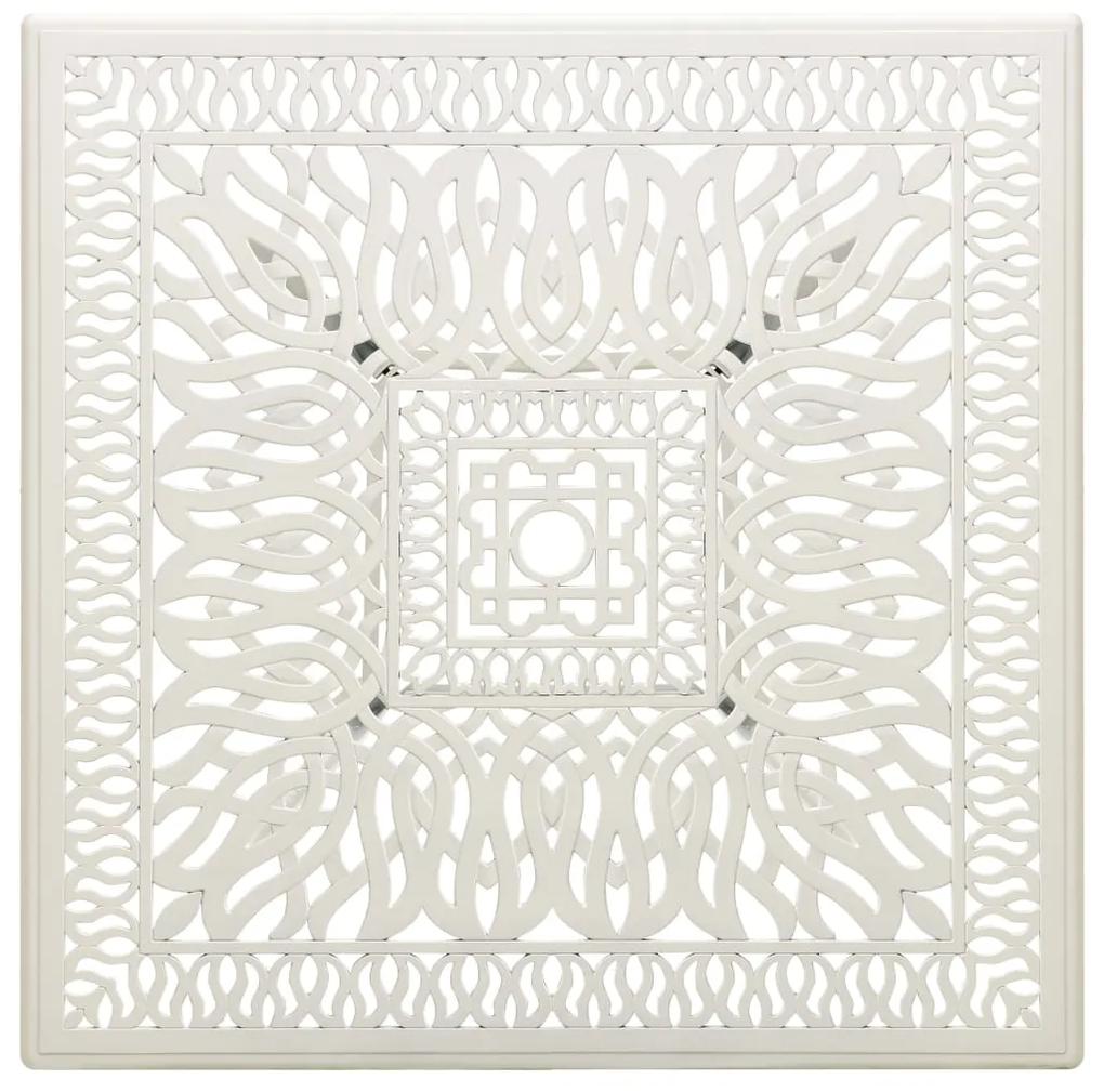 vidaXL Zahradní stůl bílý 90 x 90 x 73 cm litý hliník