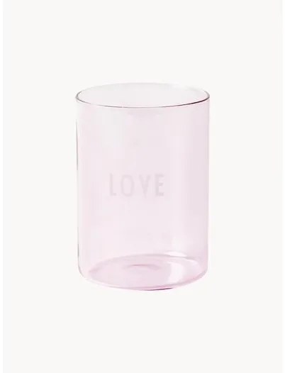Designová sklenice's nápisem LOVE