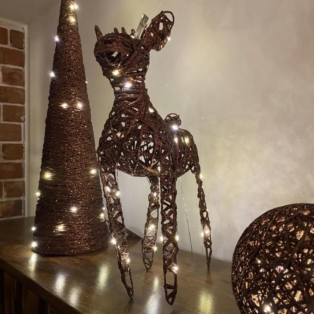LED světelná bronzová vánoční koule