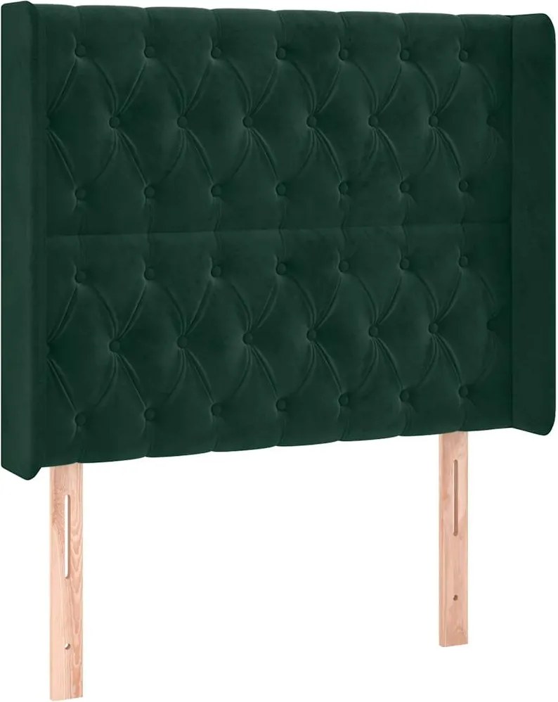 Box spring postel s matrací a LED tmavě zelená 90x190 cm samet 3139718
