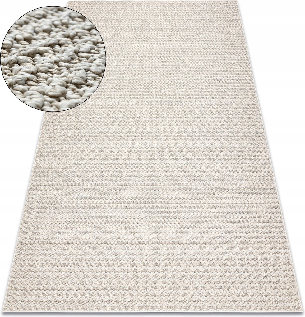 Koberec Plochý Tkaný Jersey 120x170 Boho béžový sisal outdoor #D1694