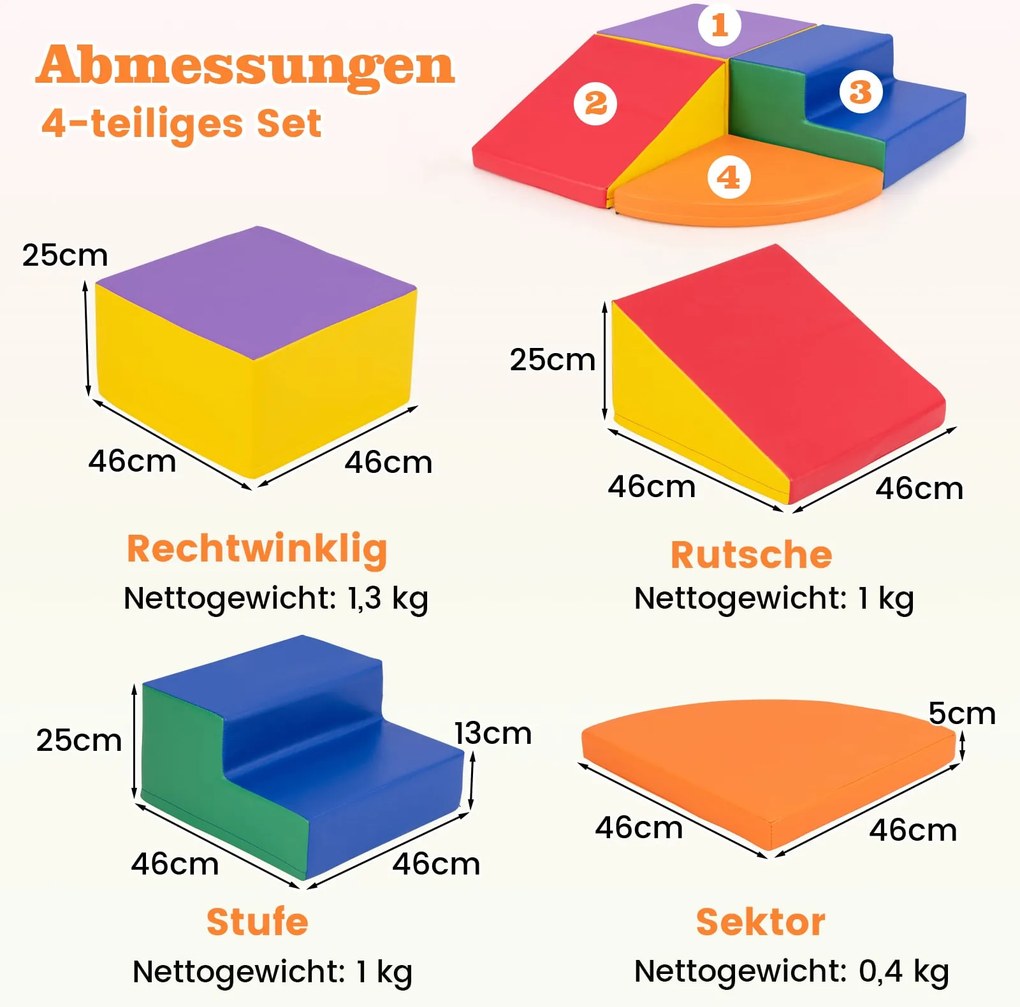 Costway 4 KS. Pěnové stavební bloky pro běhání a lezení. Obří