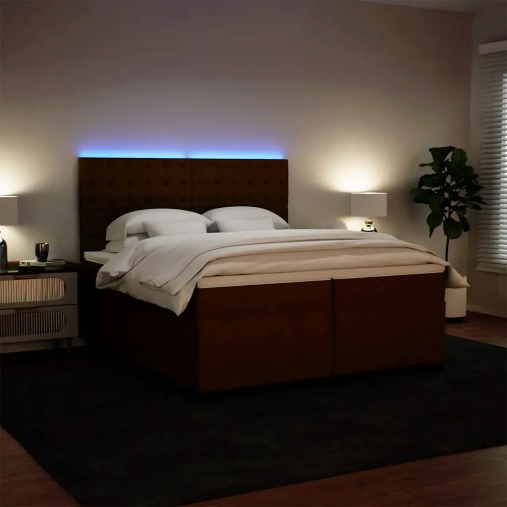 Box spring postel s matrací růžová 200x200 cm samet 3293319