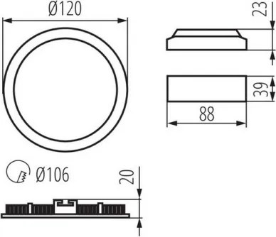 Podhledové LED svítidlo Kanlux ROUNDA V2LED 6W-WW-B teplá bílá 33562