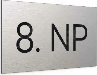 ACCEPT Označení podlaží "8. NP" - stříbrná tabulka - černý popis