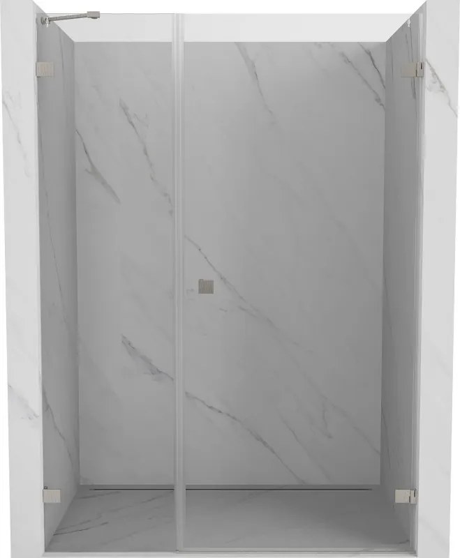 Mexen Lunar-B, pravé otočné sprchové dveře 140 cm, 8mm čiré sklo, ocelový profil, 832S-140-050-97-00-P