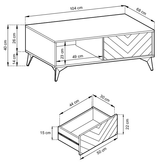 Konferenční stolek DIAMOND L104