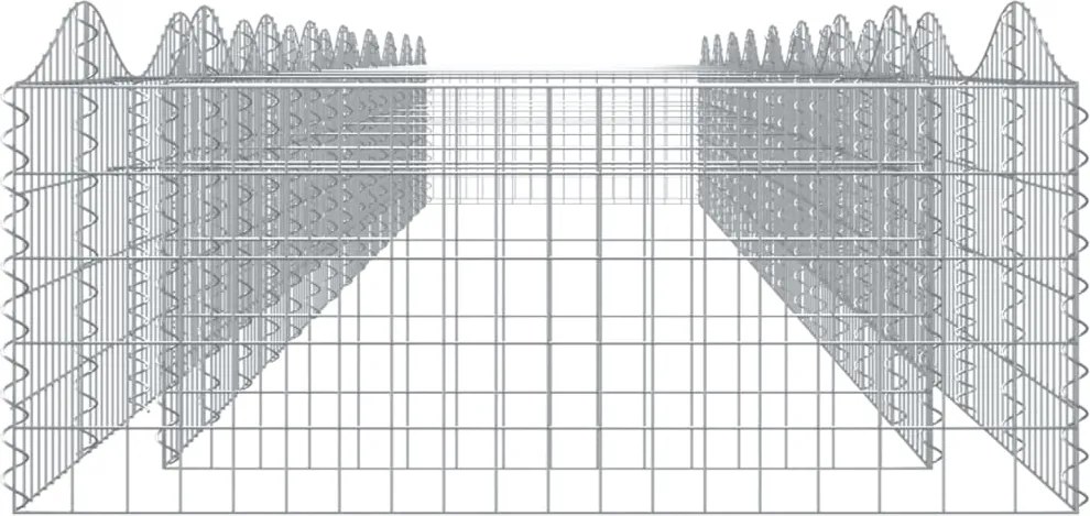 Klenutý gabion vyvýšený záhon 800x100x50 cm pozinkované železo 153553