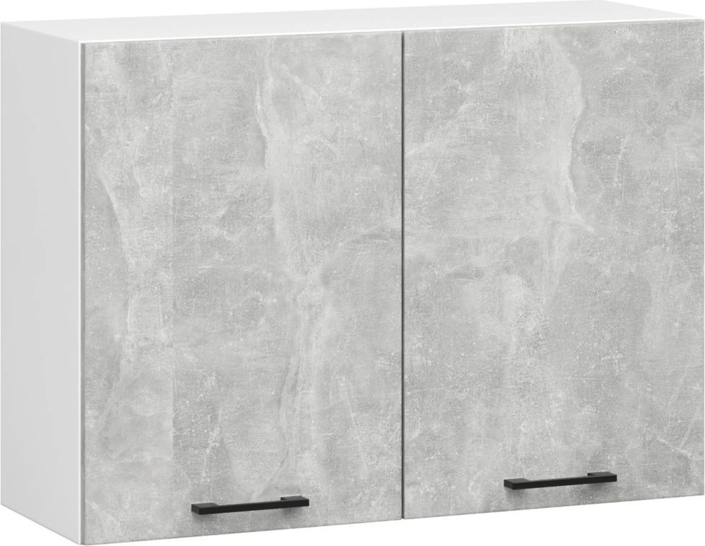 Závěsná kuchyňská skříňka Olivia W80 bílá/beton