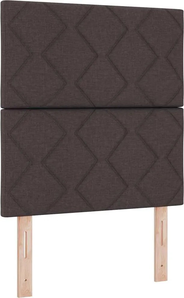 Postel s boxspringem s čelo Tmavě hnědá 80 x 200 cm textil 3339654