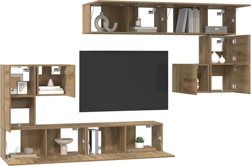 TV jednotky 4 ks Artisanový dub Kompozitní dřevo 3393494