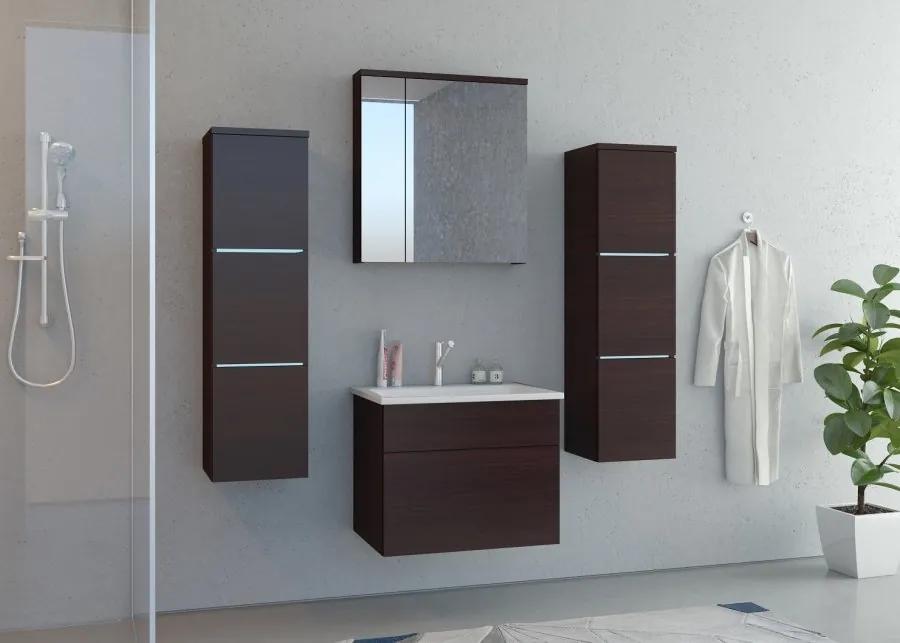 Nábytkáři ORFA PULA  14-SKŘÍŇKA SE ZRCADLEM nad umyvadlo - koupelnový nábytek MDF - wenge/zrcadlo-(PORTO WE14) &quot;LP&quot; (K150-E)