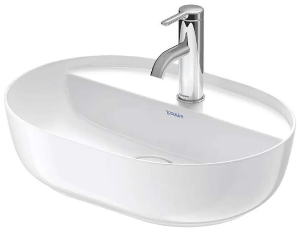 Duravit Luv - Umyvadlo na desku, 50x35 cm, bez přepadu, s otvorem pro baterii, WonderGliss, bílá 03805000001