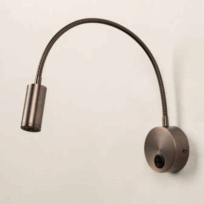 Nástěnné designové LED svítidlo s vypínačem Fibie Coffe Brown
