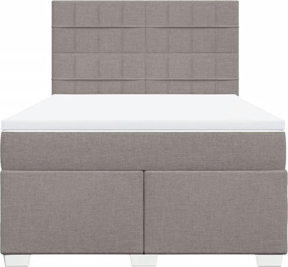 Box spring postel s matrací taupe 140x200 cm textil 3290515