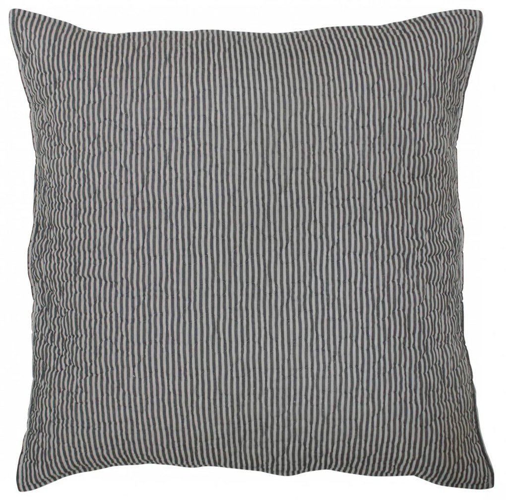 Krasilnikoff Prošívaný povlak na polštář Charcoal 50x50cm, šedá barva, textil