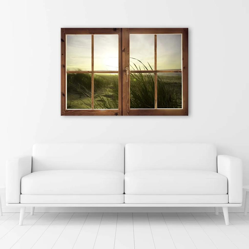 Obraz na plátně Pohled z okna Plážová tráva - 90x60 cm