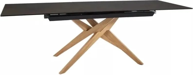 Jídelní rozkládací stůl Loreto 180/230 cm keramika hnědý/dub přírodní