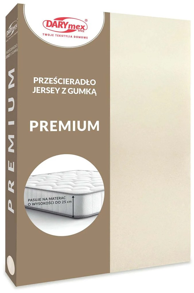 JERSEY PROSTĚRADLO PREMIUM 160X200 CM SVĚTLEBÉŽOVÉ