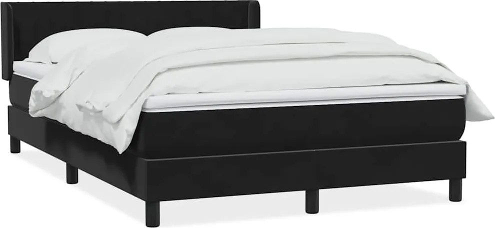 Box spring postel s matrací černá 160x210 cm samet 3318287