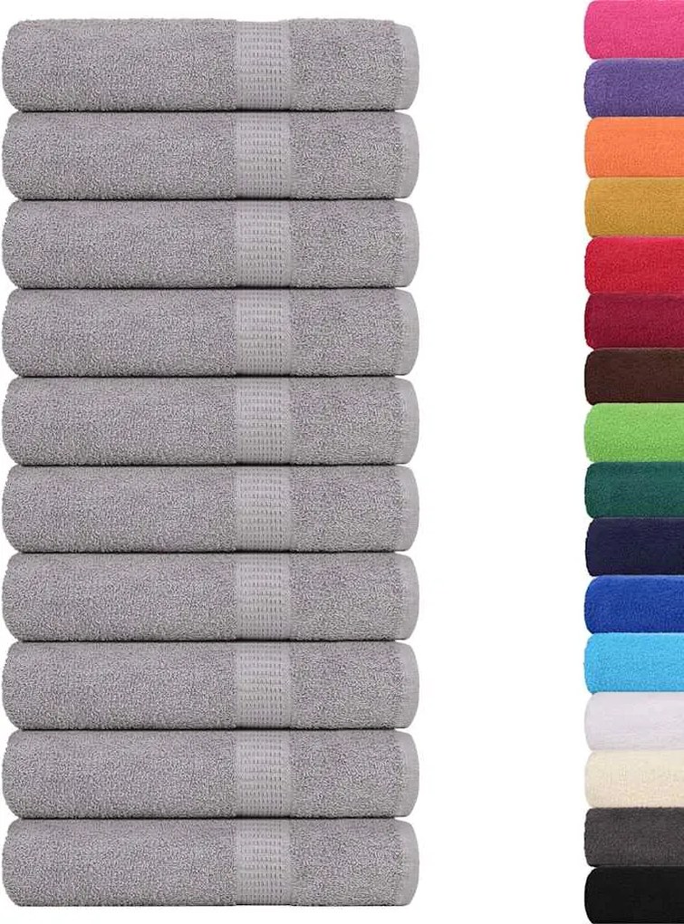 Ručníky FROGN 10 ks šedé 100x150 cm 360 g/m² 136838