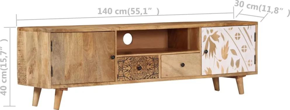 vidaXL TV stolek 140 x 30 x 40 cm masivní mangovníkové dřevo [249856]