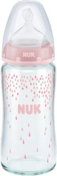 NUK | NUK | Skleněná kojenecká láhev NUK First Choice 240 ml růžová | Růžová |