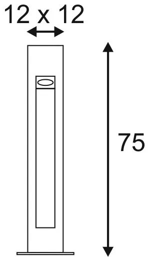 SLV Arrock Stone 75, venkovní sloupkové svítidlo z přírodního čediče, 9W LED, 3000K, výška 75cm, IP44